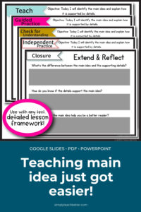 Teaching Main Idea: Planning the Perfect Lesson - Simply Teach Better